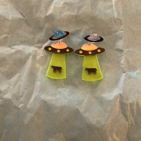 Jewelry | Alien Abduction Cow Earrings | Poshmark